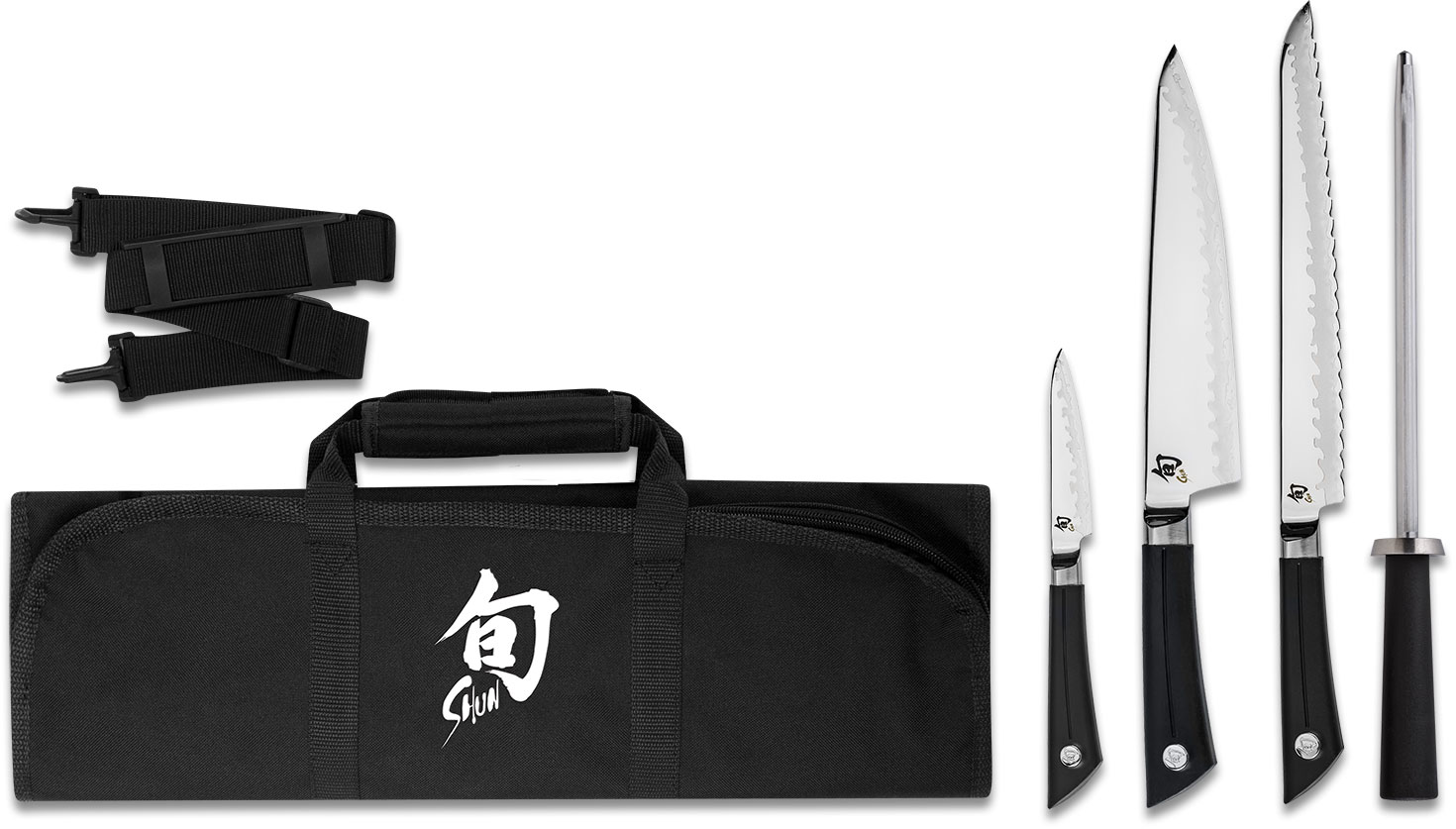 Shun VBS0499 Sora 5 Piece Student Set, VG-10 San Mai Blades, Knife Roll ...