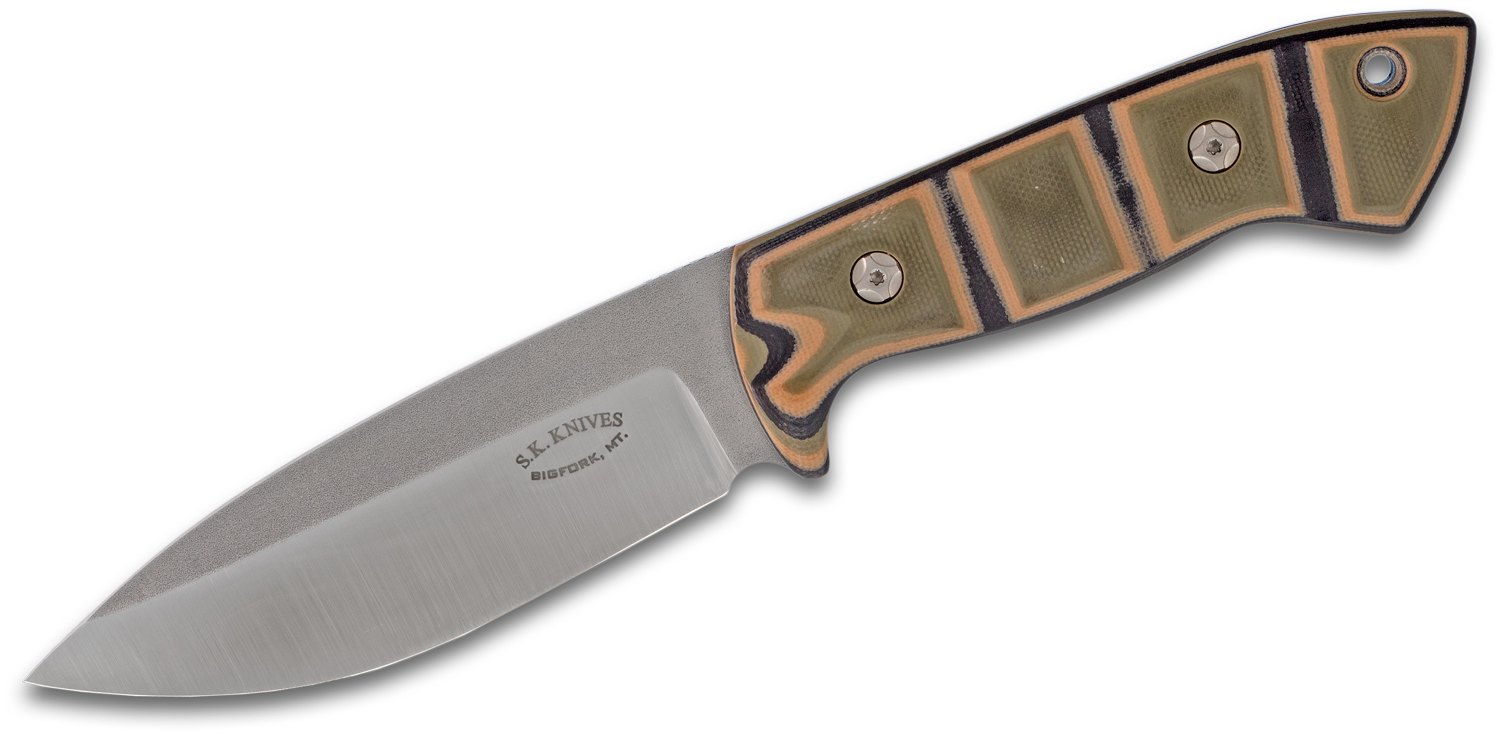 SK Knives Steven Kelly Custom BushMaster Fixed Blade Knife 4.75" CPM ...
