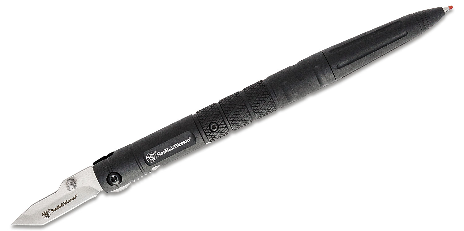 Smith & Wesson Folding Pen Knife 1.5" Plain Blade, Black Aluminum ...