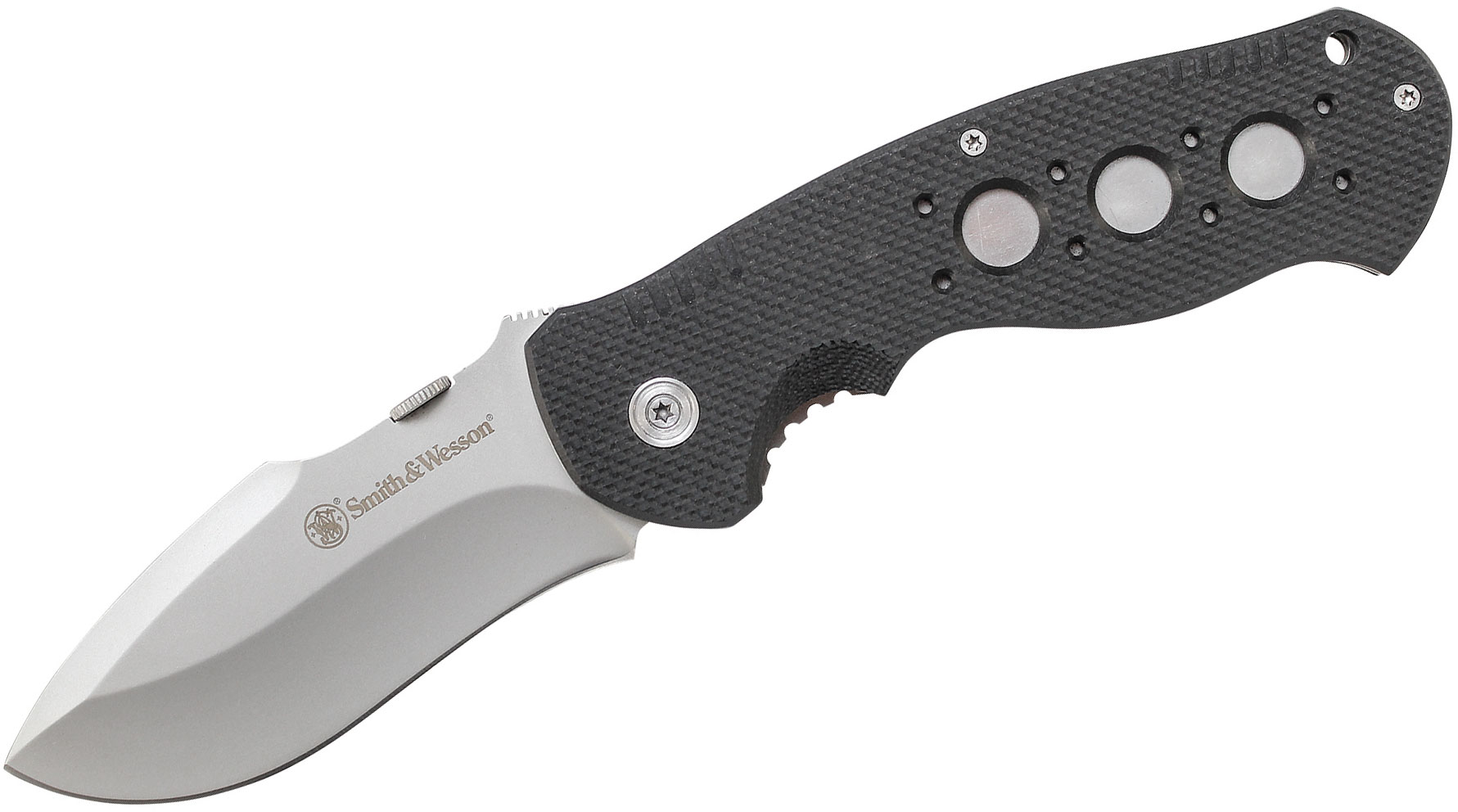 Smith & Wesson SW601 Tactical Folding Knife 3.5" Bead Blast Plain Blade ...