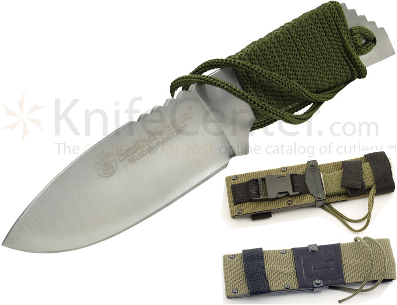 Smith & Wesson Guide Master Fixed 4" Wide Blade, OD Green Cord Wrapped ...