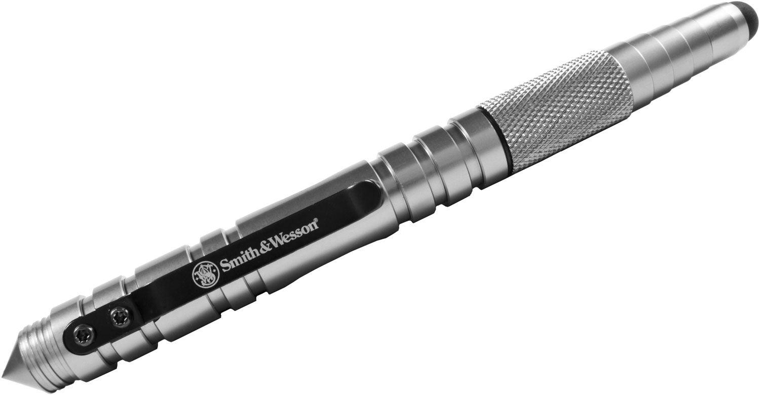 Smith & Wesson Tactical Pen and Stylus, Silver Aluminum - KnifeCenter ...