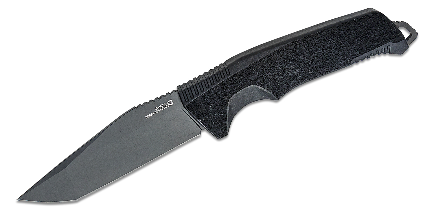 SOG Trident FX Blackout Fixed Blade Knife 4.2" 4116 Black Tanto Blade ...