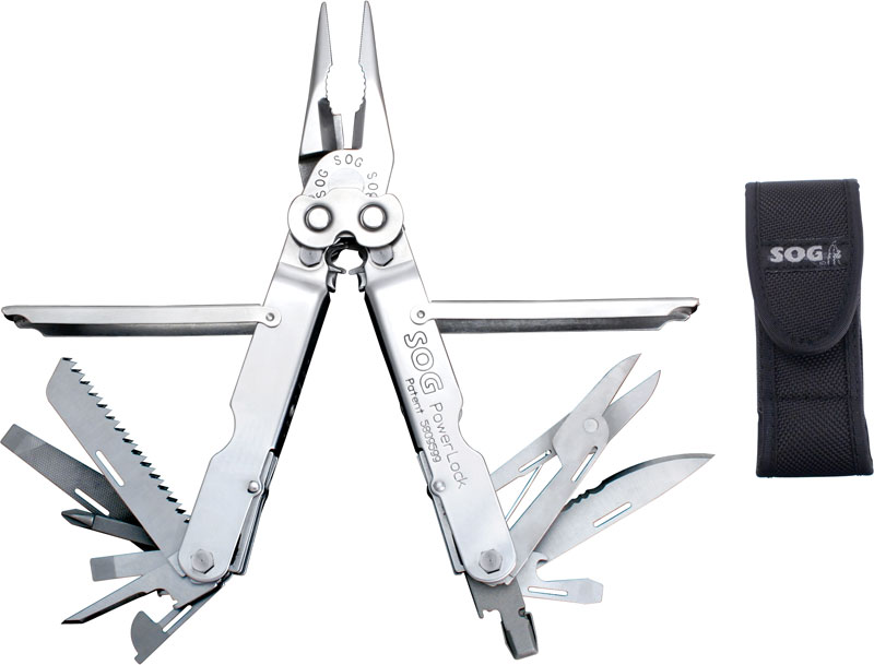 SOG PowerLock EOD Stainless Finish Multi-Tool with Nylon Sheath ...