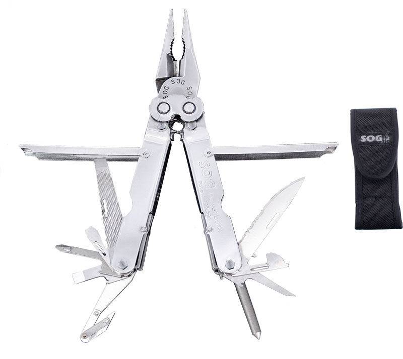 SOG PowerLock 2.0 EOD Stainless Finish Multi-Tool with Nylon Sheath ...