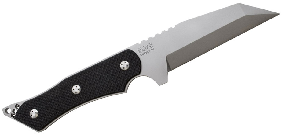 SOG BH03 Swedge III Fixed 5" BESH Wedge Blade, G10 Handles ...