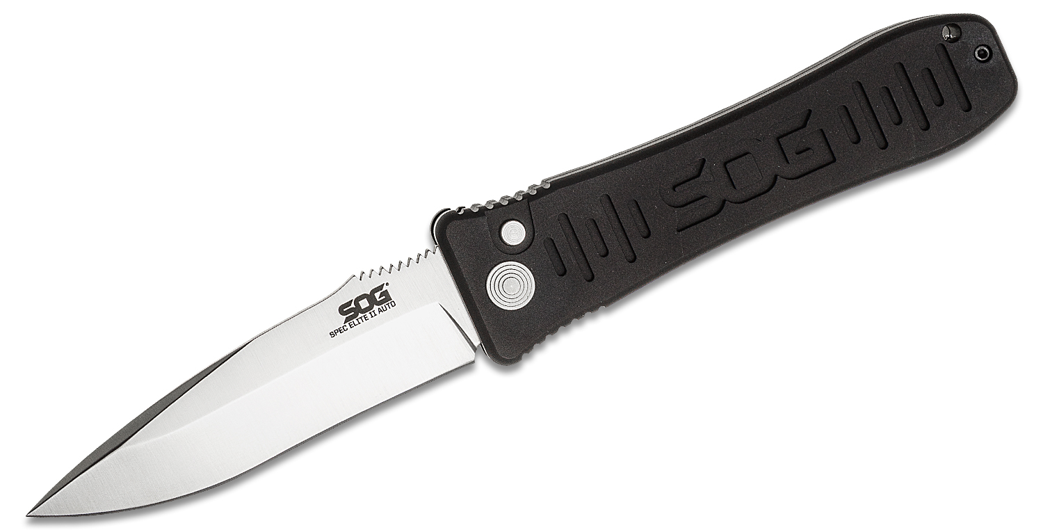 SOG Spec-Elite II AUTO Folding Knife 4" Satin Plain Blade, Aluminum ...