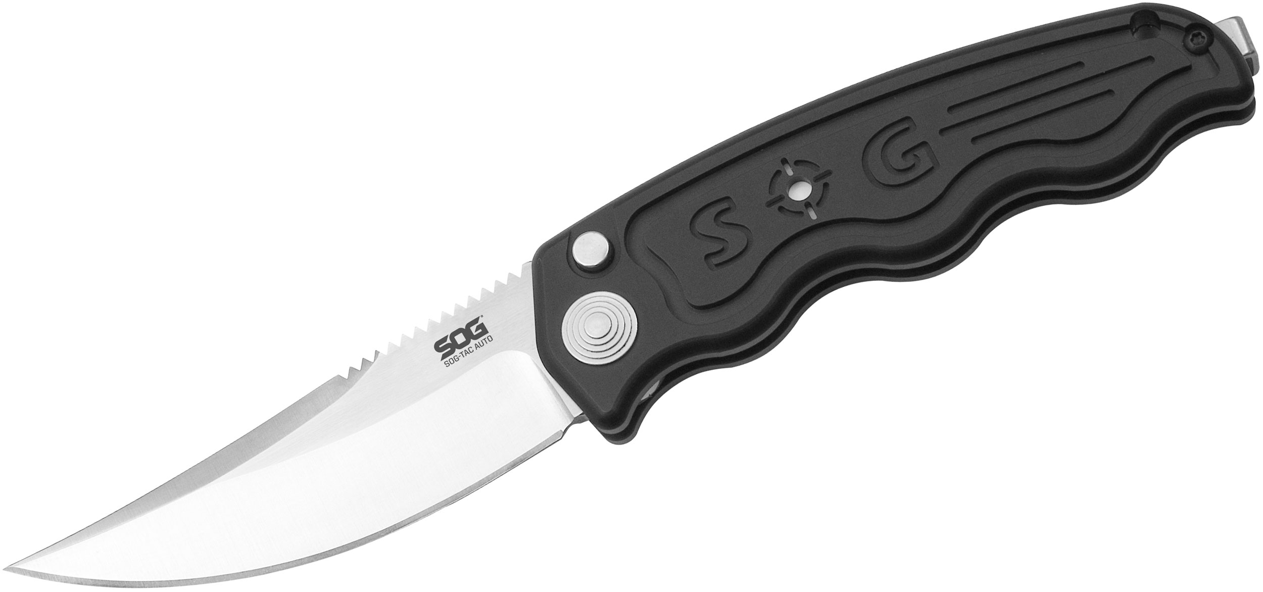 SOG ST-01 SOG-TAC Folder AUTO 3.5" Satin Plain Blade, Aluminum Handles ...