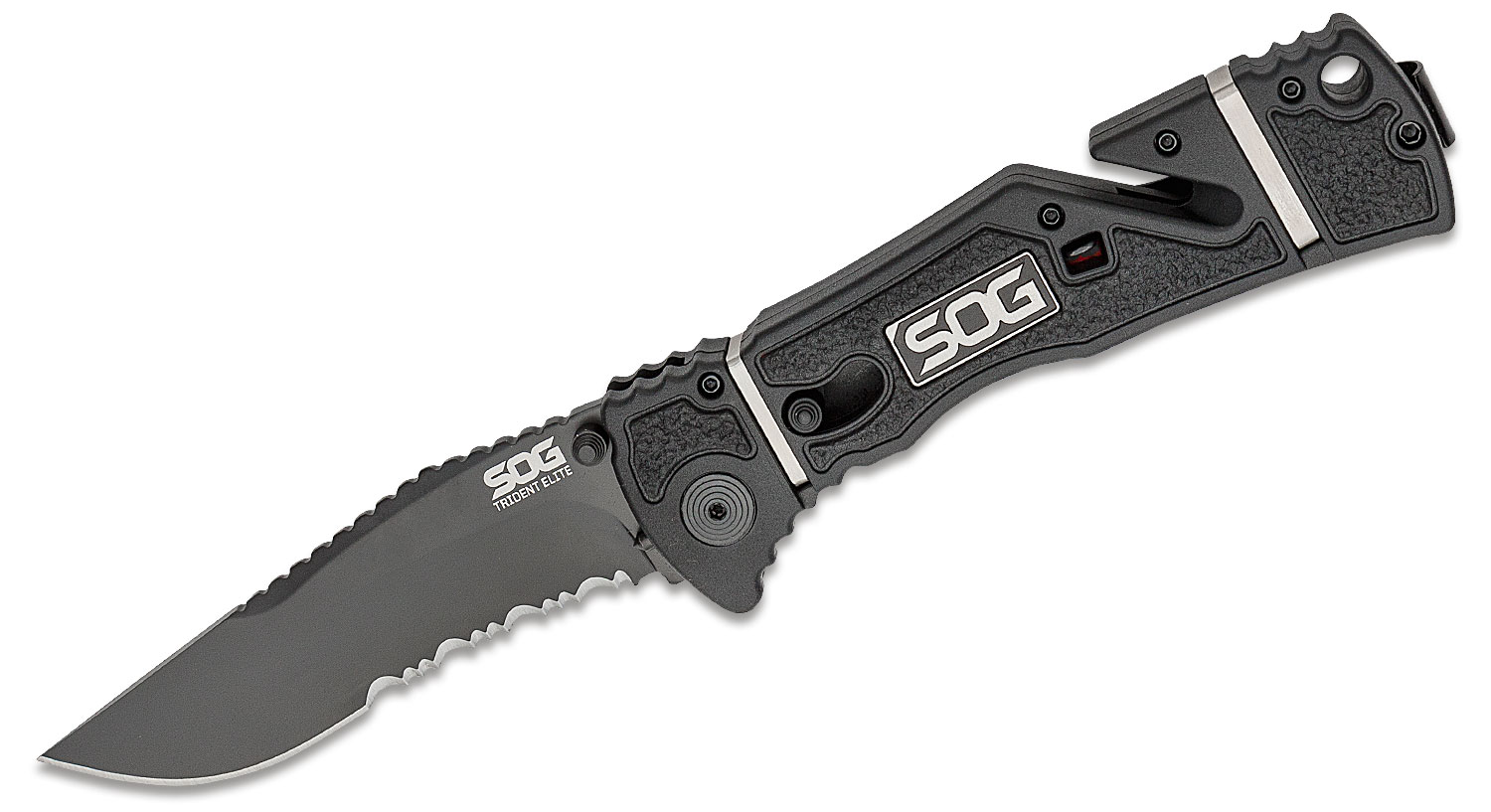 SOG Trident Elite Assisted Folding Knife 3.7" Black TiNi Combo Clip ...
