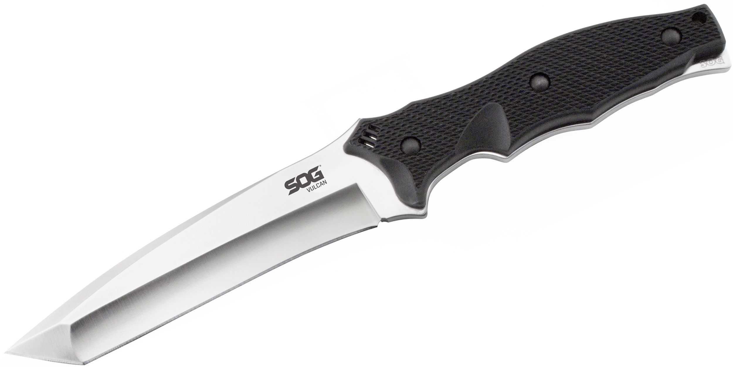 SOG VL50 Vulcan Fixed 5.3" VG10 Satin Plain Tanto Blade, Black GRN ...