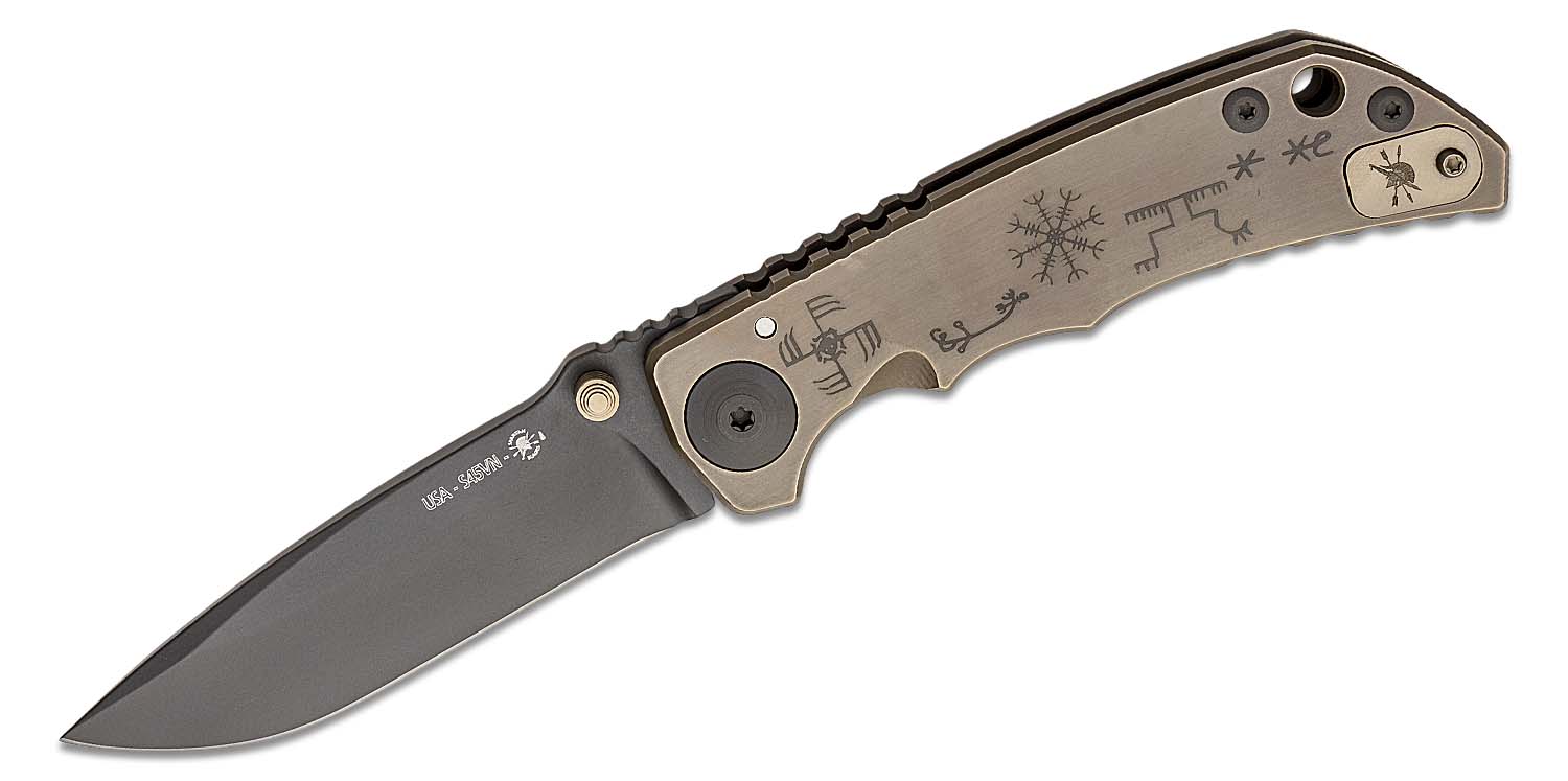 Spartan Blades Custom SHF Harsey Folding Knife 3.95" S45VN Black PVD ...