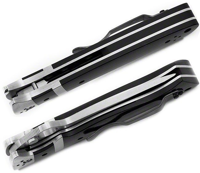 Spyderco Vallotton Sub-Hilt Folding Knife 3-3/4" S30V Plain Blade, G10 ...