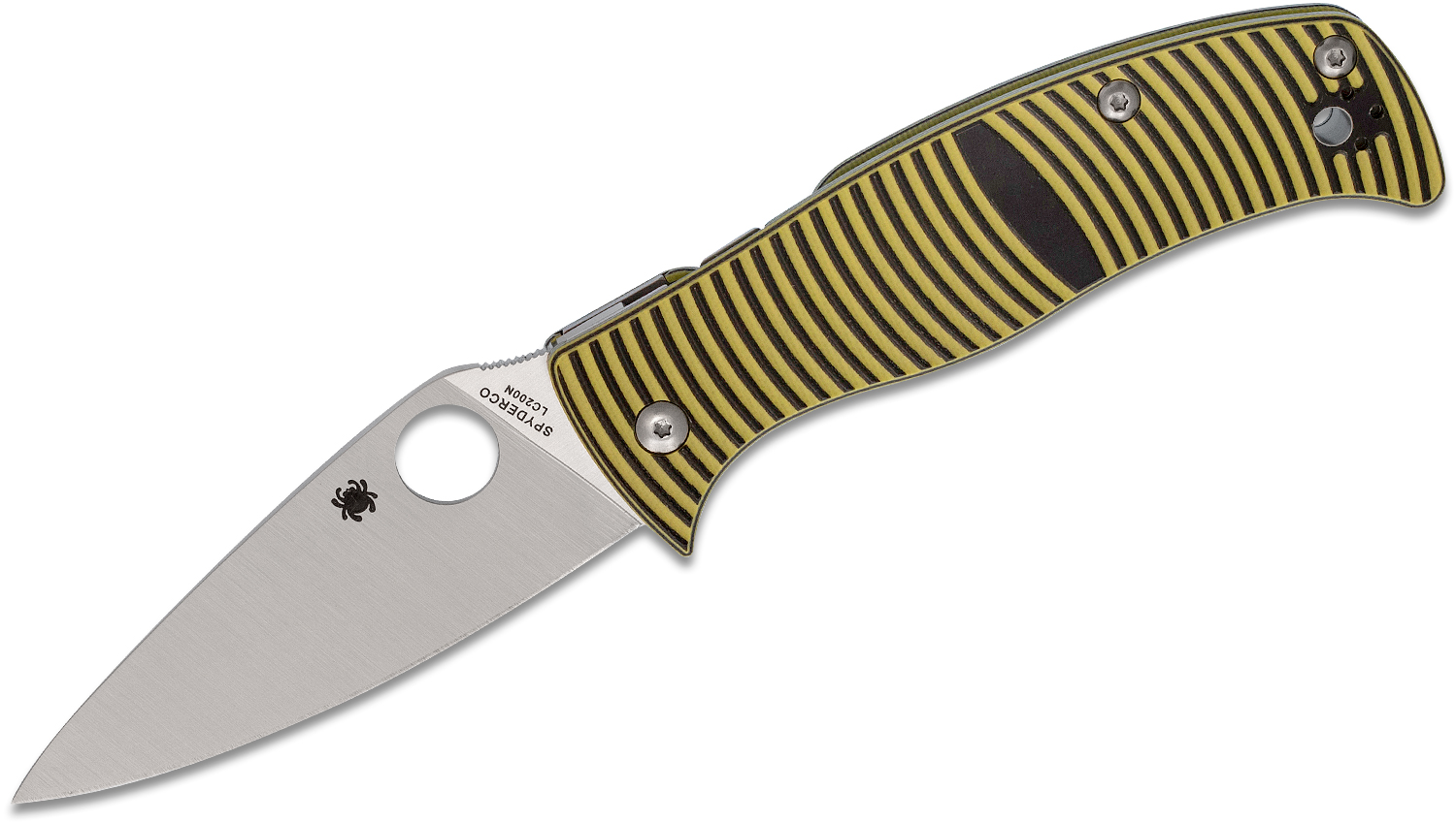 Spyderco Caribbean Salt Series Folding Knife 3.7" LC200N Leaf Shaped ...
