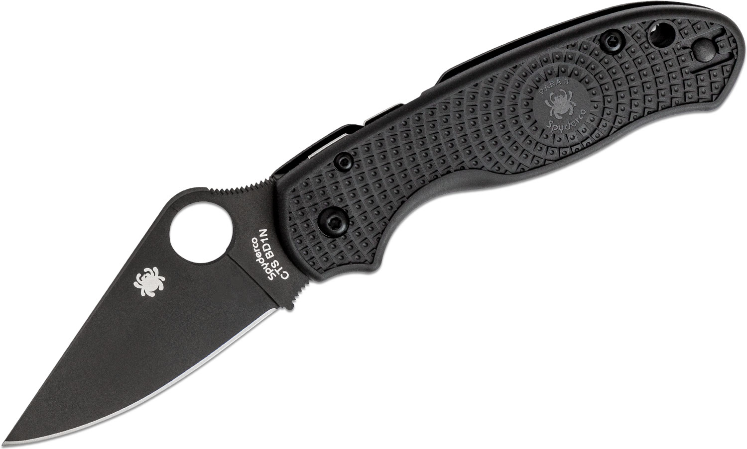 Spyderco C223PBBK Para 3 Lightweight Folding Knife 2.92" CTS-BD1N Black ...