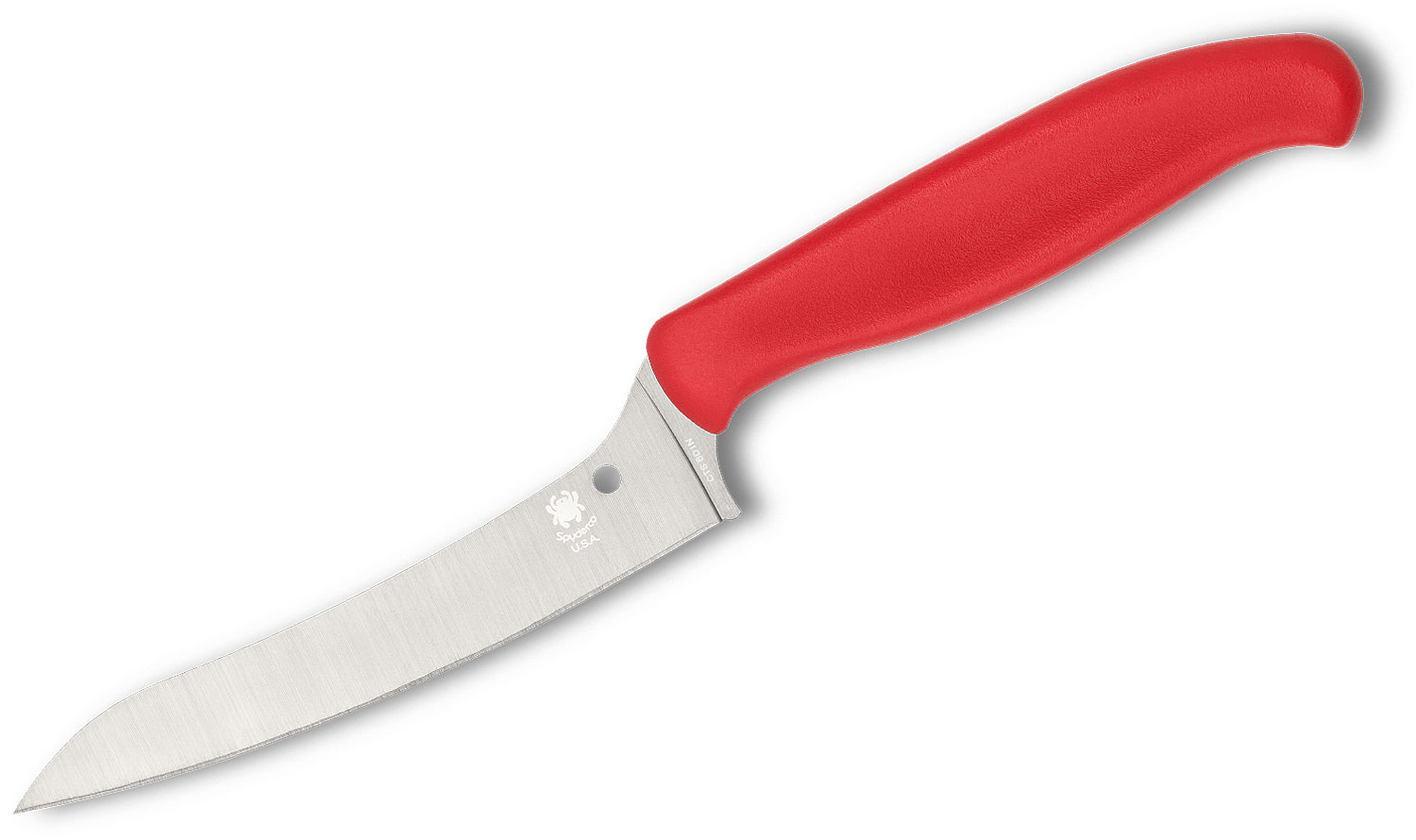 Spyderco Z-Cut Offset Kitchen Knife 4.38" CTS-BD1N Plain Blade, Red ...