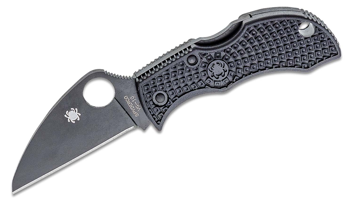 Spyderco Manbug Folding Knife 1.97" VG10 Black TiCN Wharncliffe Blade ...