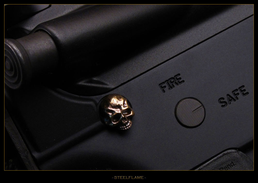 Steel Flame Royal Bronze Warrior Skull AR Takedown Pin - KnifeCenter ...