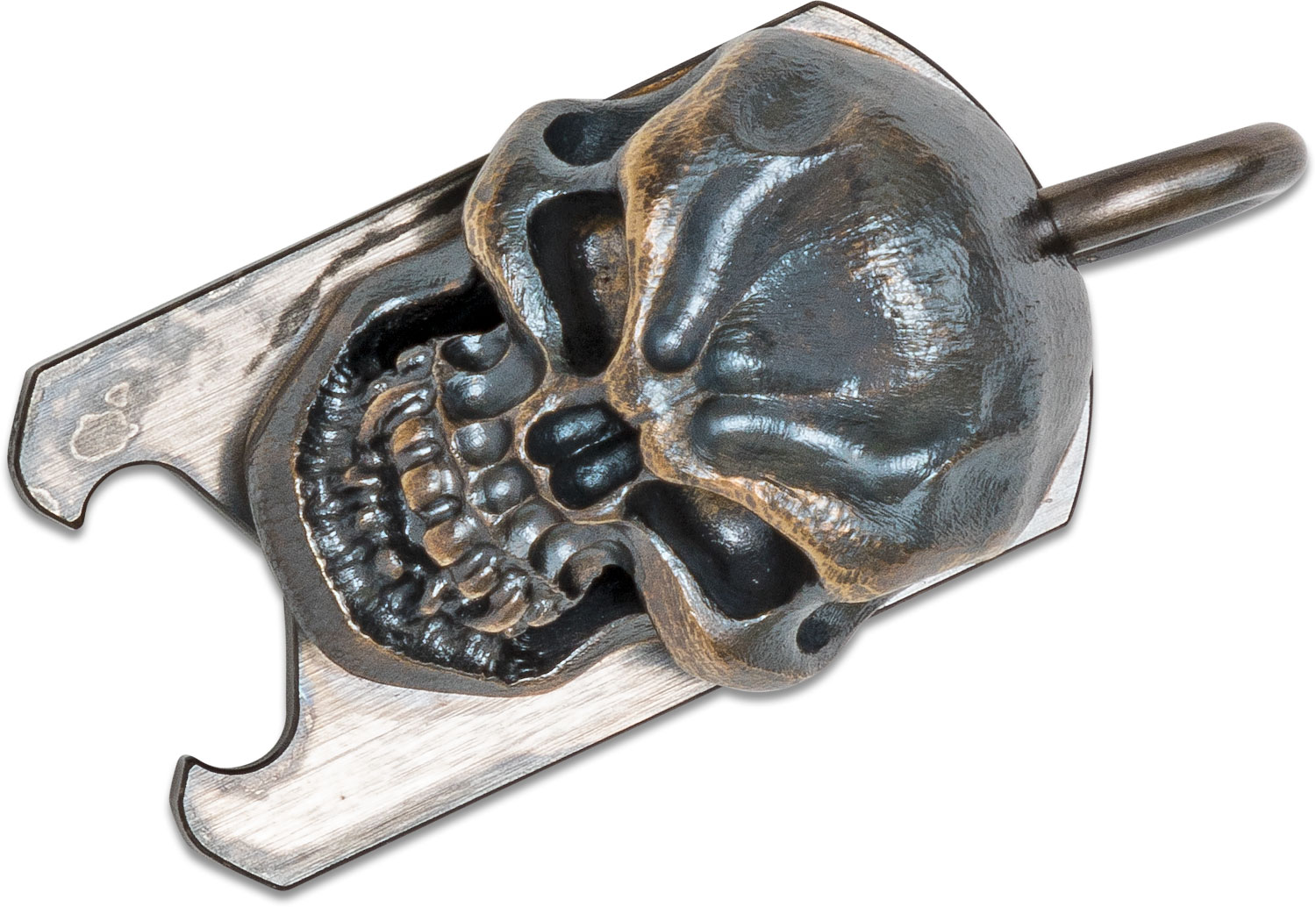 Steel Flame EBO Bronze Darkness Skull Pendant - KnifeCenter - P-3D026 ...