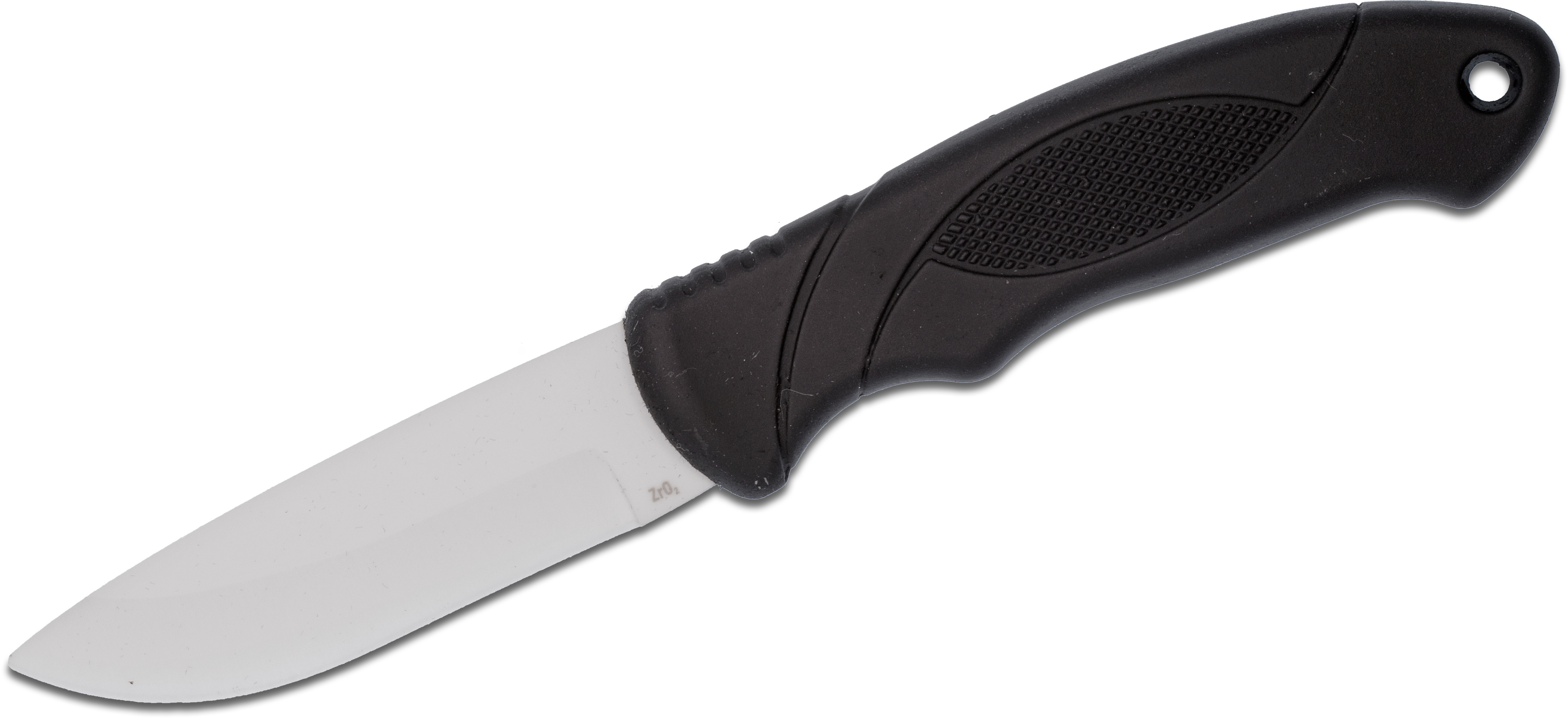 Stone River Gear Fixed 3.25" White Ceramic Drop Point Blade, Black ...