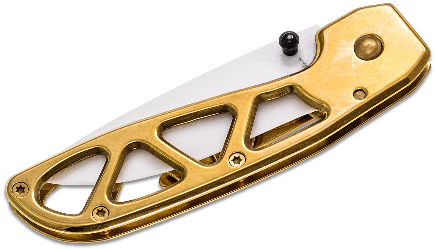 Stone River Gear Folding Knife 2.65" White Ceramic Blade, Skeletonized ...