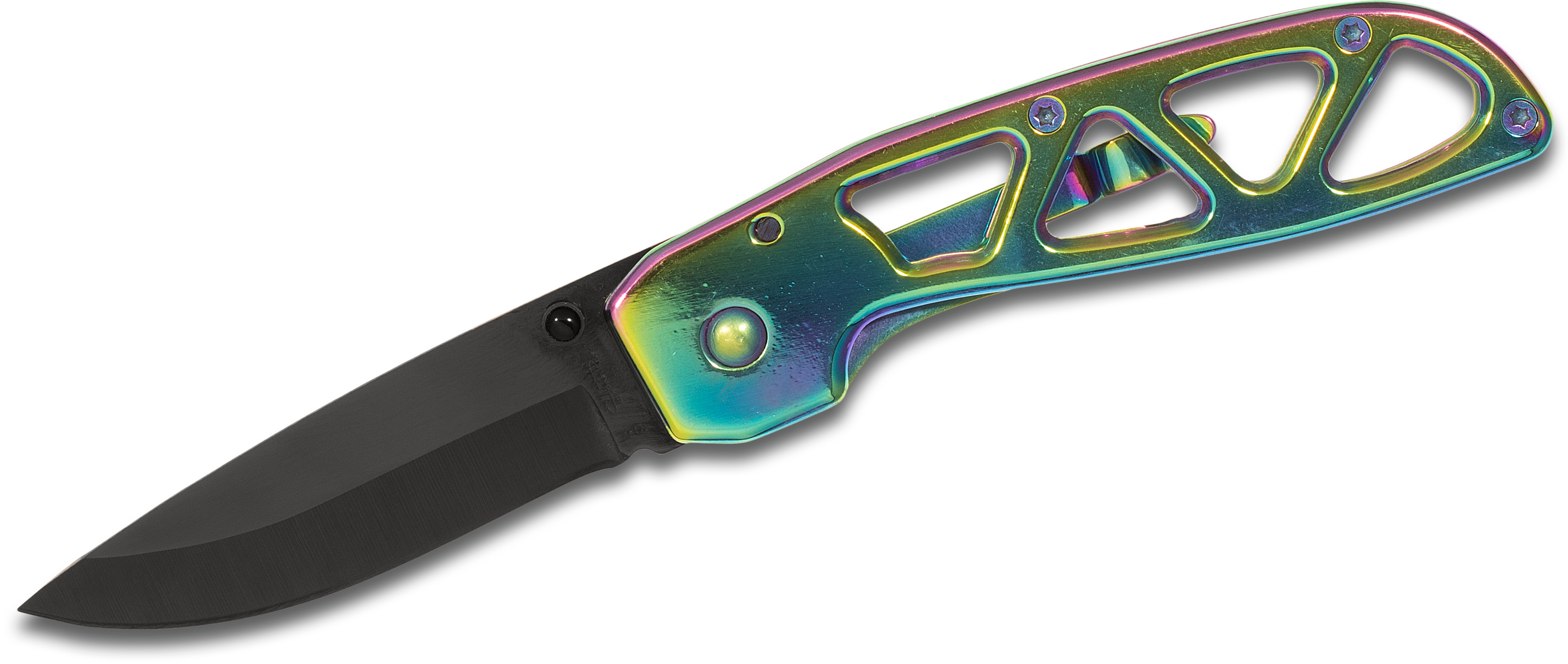 Stone River Gear Folding Knife 2.65" Black Ceramic Blade, Skeletonized ...