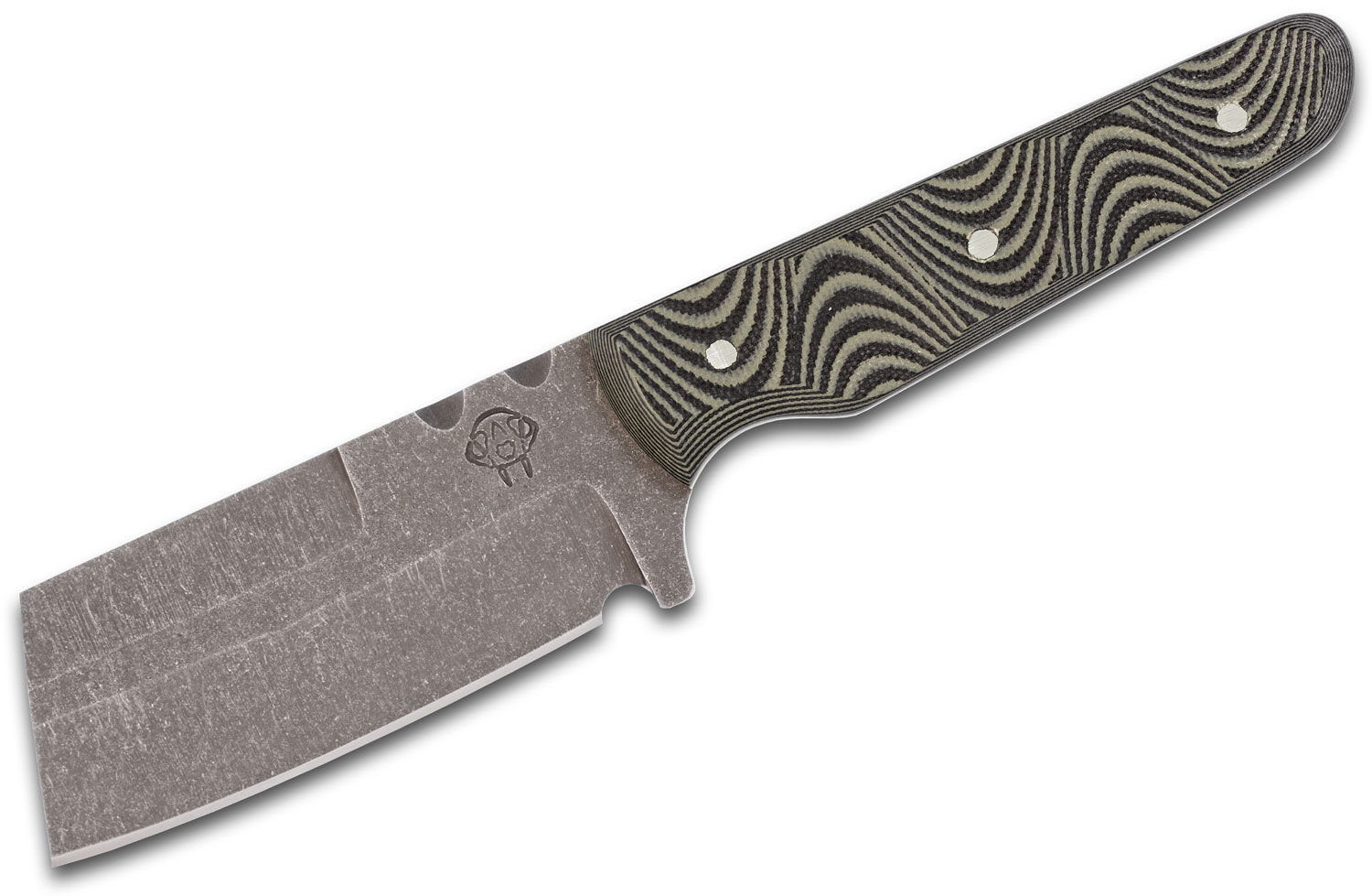 Stray Cat Knives Custom Cleaver Fixed Blade Knife 3.75" CPM-S30V Acid ...