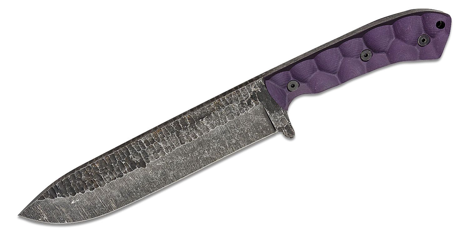 Stroup Knives BK1 Chopper Fixed Blade Knife 8" 1095 Hand Carved Drop ...