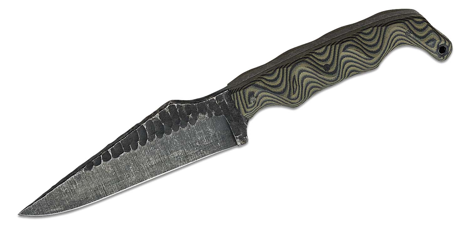 Stroup Knives TU2 Tactical Use Fixed Blade Knife 4.5" 1095 Hand Carved ...