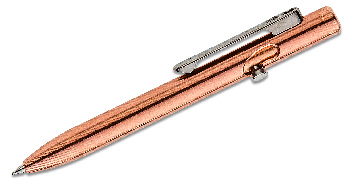 Tactile Turn Copper Slim Bolt Action Pen, Mini, 4.4" Overall - KnifeCenter