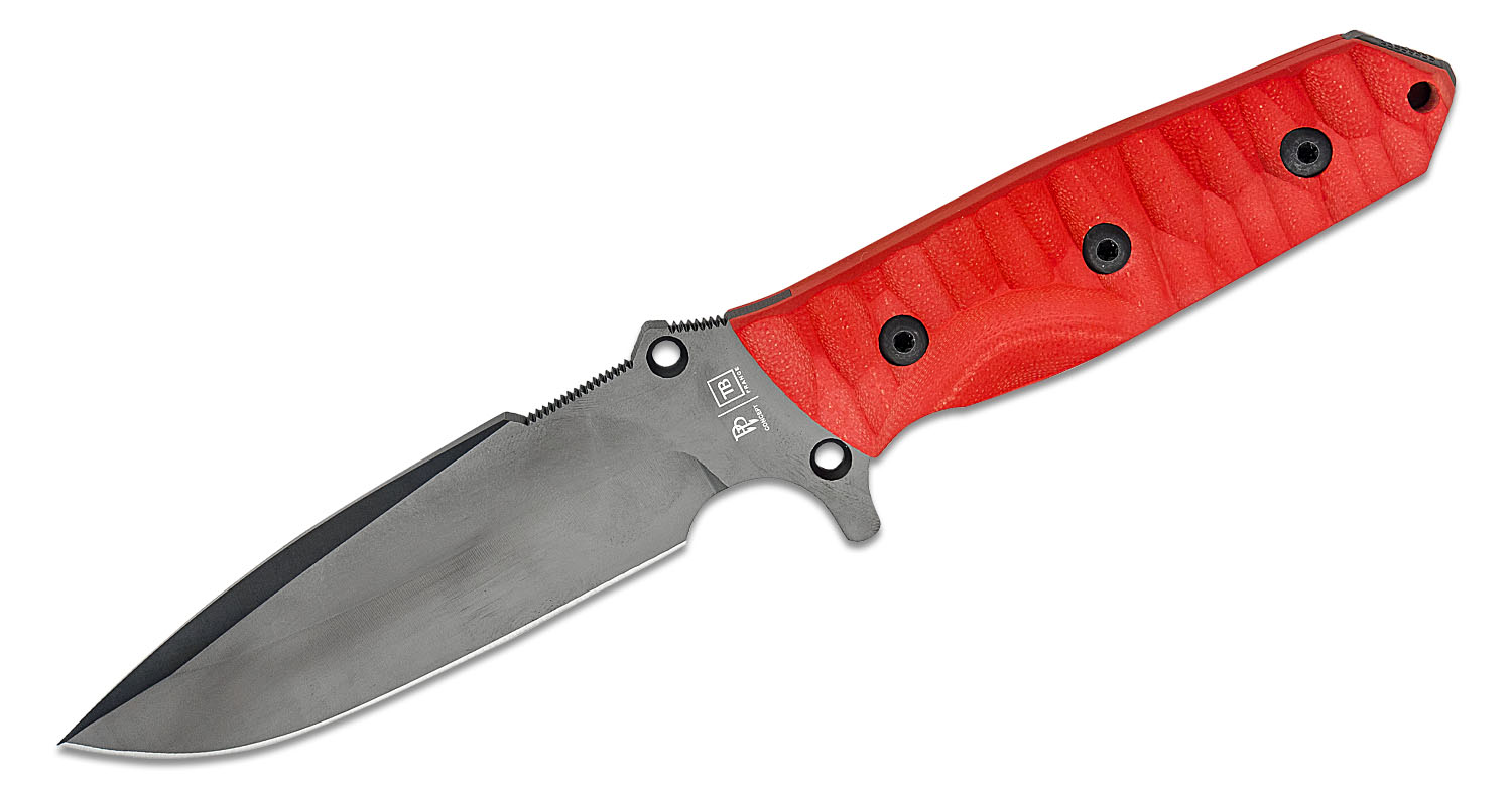 TB Outdoor Marauder Survival Knife, 4.88" MOX Gray PVD Drop Point Blade ...