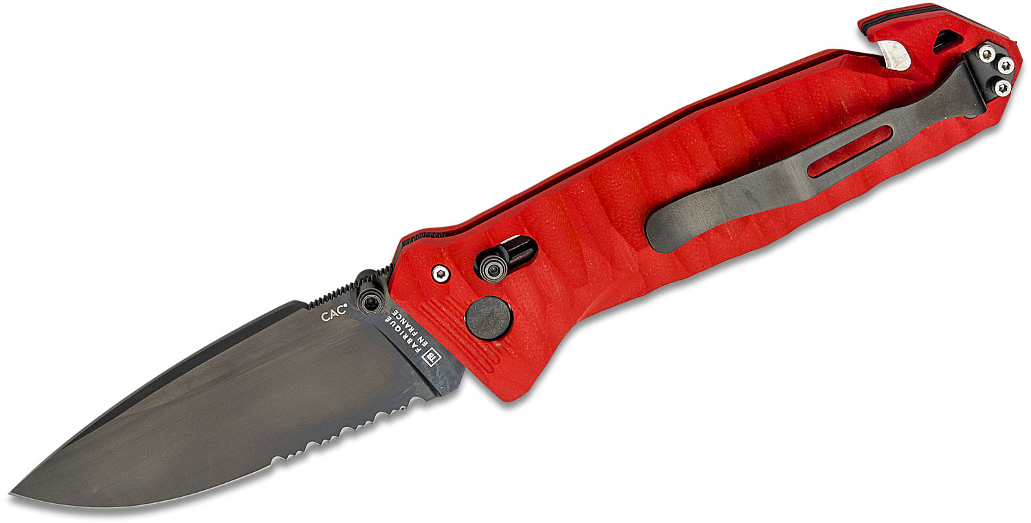 TB Outdoor CAC French Army Folding Knife, 3.62" Nitrox Black PVD Combo ...