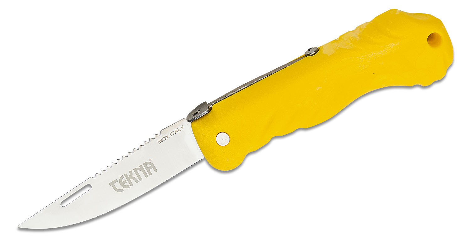 TEKNA Knives Buoy Edge Folding Knife 3.54" Stainless Satin Sawback ...