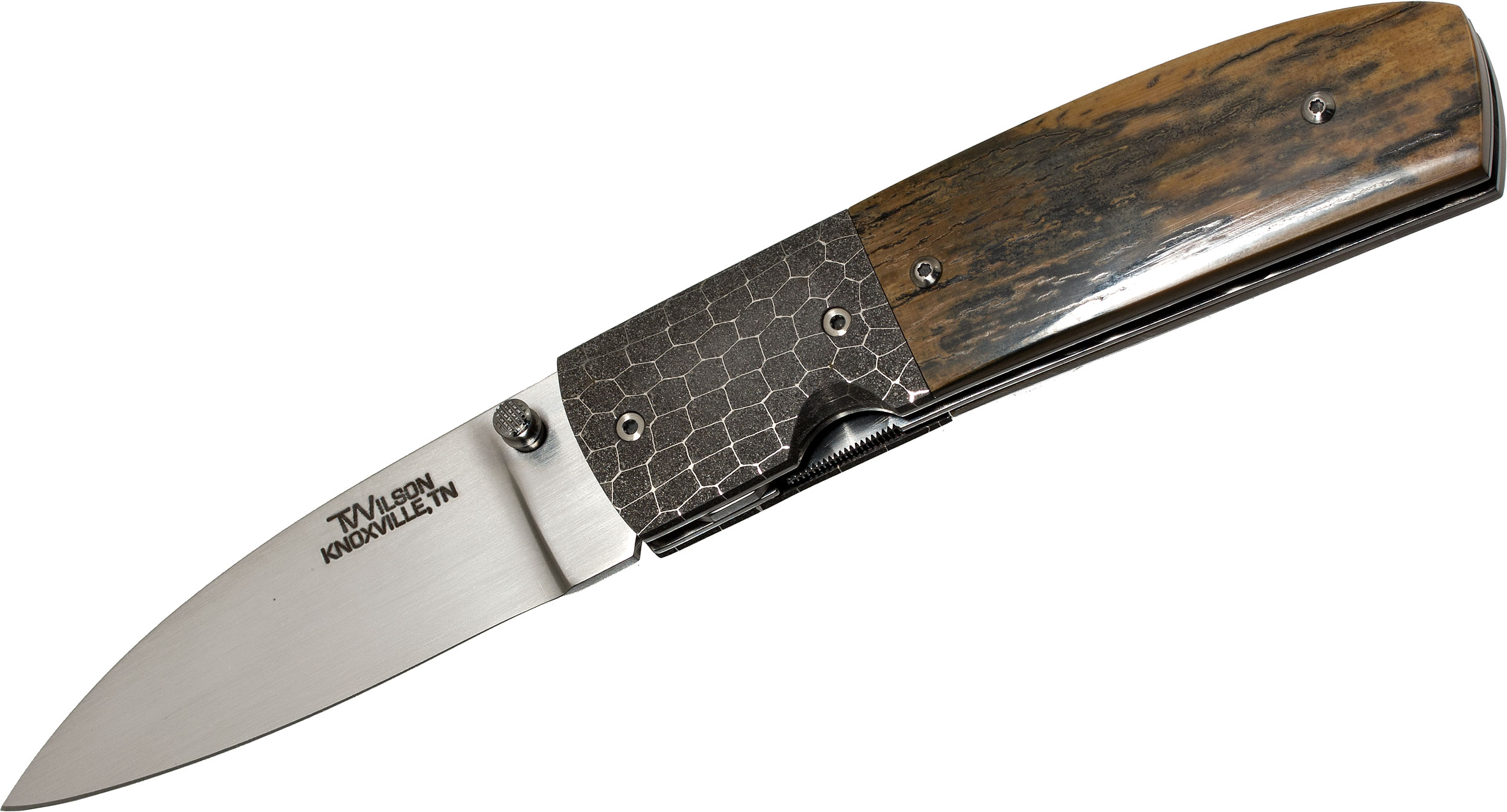 Tim Wilson Custom Liner Lock Folding Knife 3" Satin Blade, Mastodon ...
