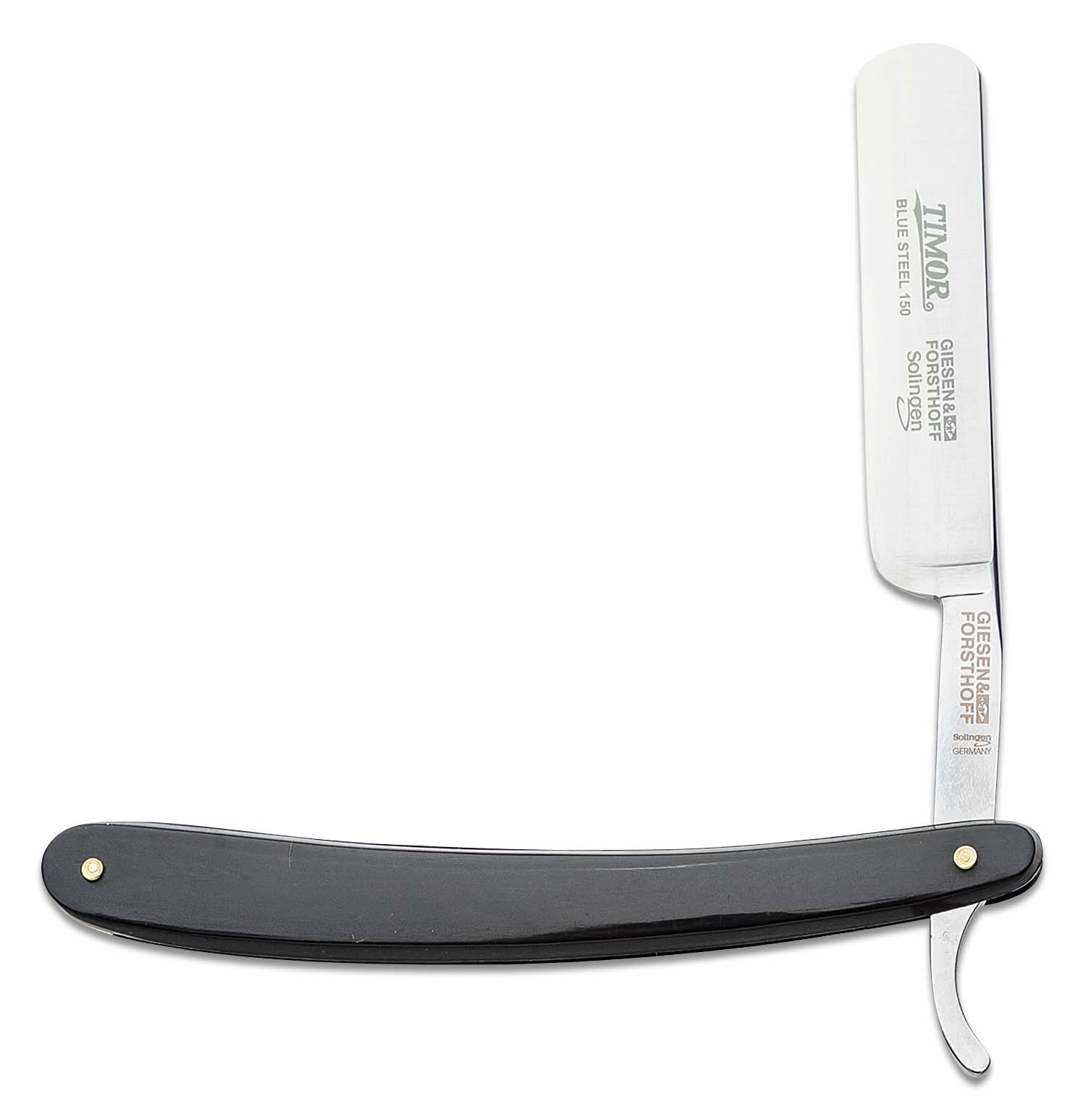 Timor Straight Razor, 5/8" Stainless Blade, Black Plastic Handles ...