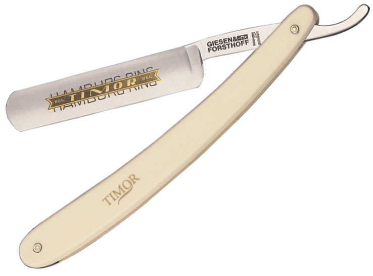 Timor Hamburg Ring Straight Razor, 5/8" Carbon Steel Blade, White ...