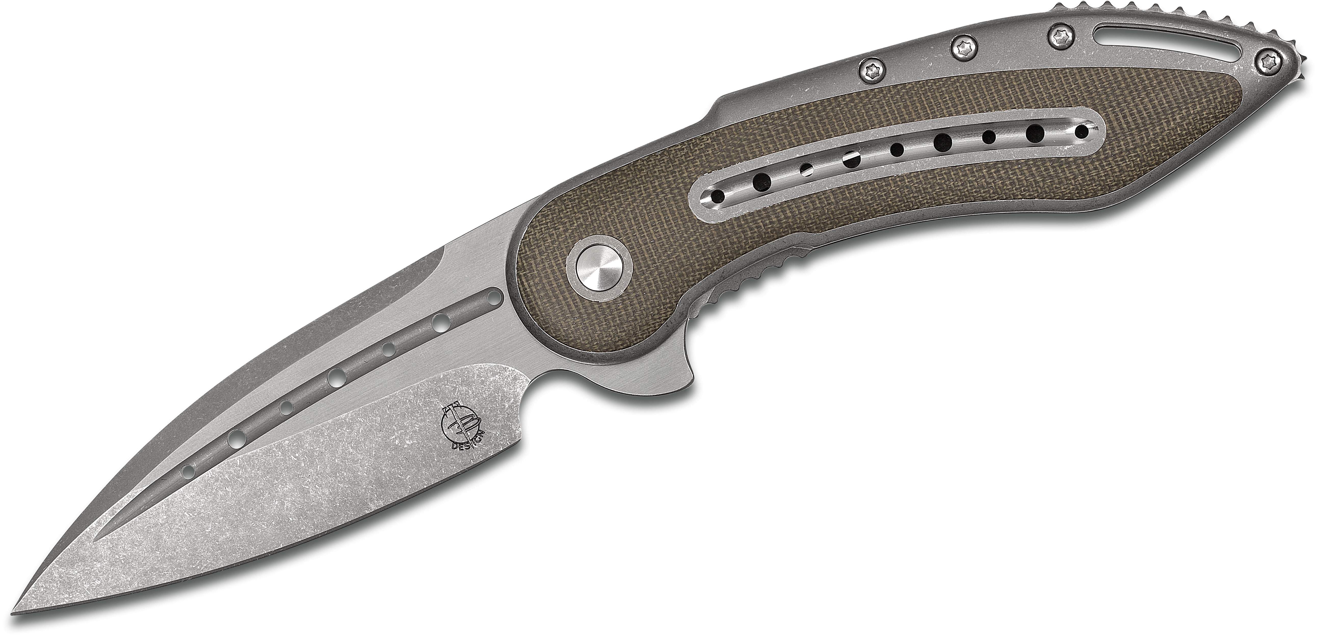 Todd Begg Custom Glimpse 6.0 Flipper 3.75" N690 Two-Tone Fluted Blade ...