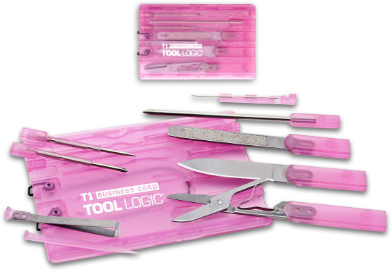 Tool Logic T1 Series Business Card Multi-Tool, Pink - KnifeCenter ...