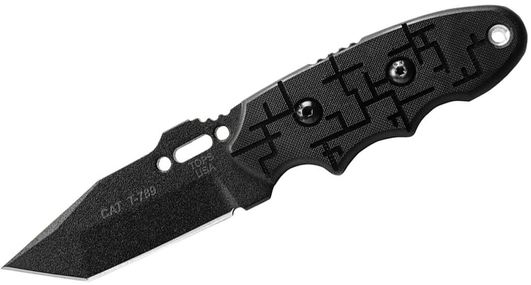 TOPS Knives CAT Covert Anti-Terrorism 3.25" 1095 Tanto Blade, Cryptic ...