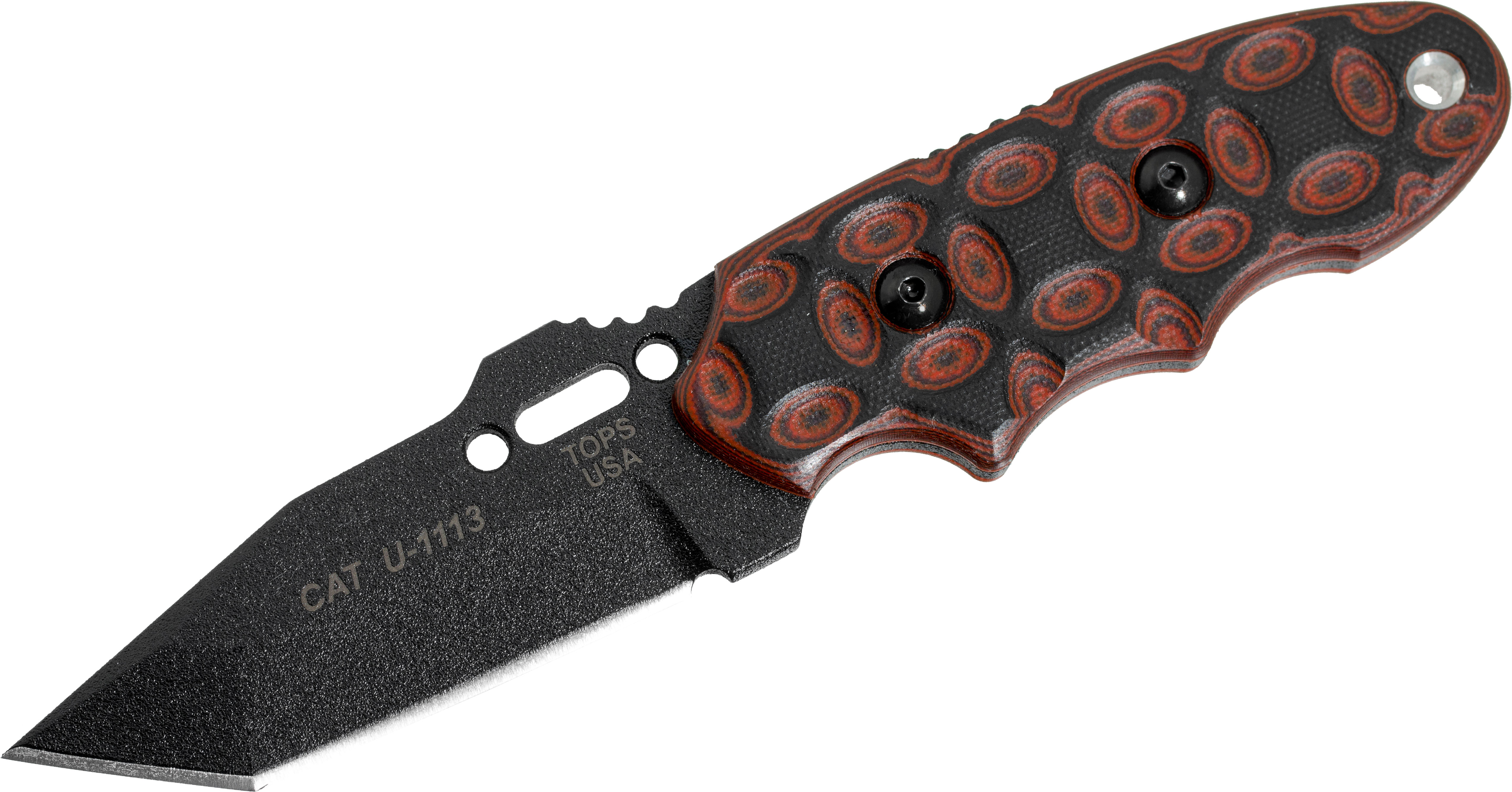 TOPS Knives CAT Covert Anti-Terrorism 3.25" 1095 Tanto Blade, Rocky ...