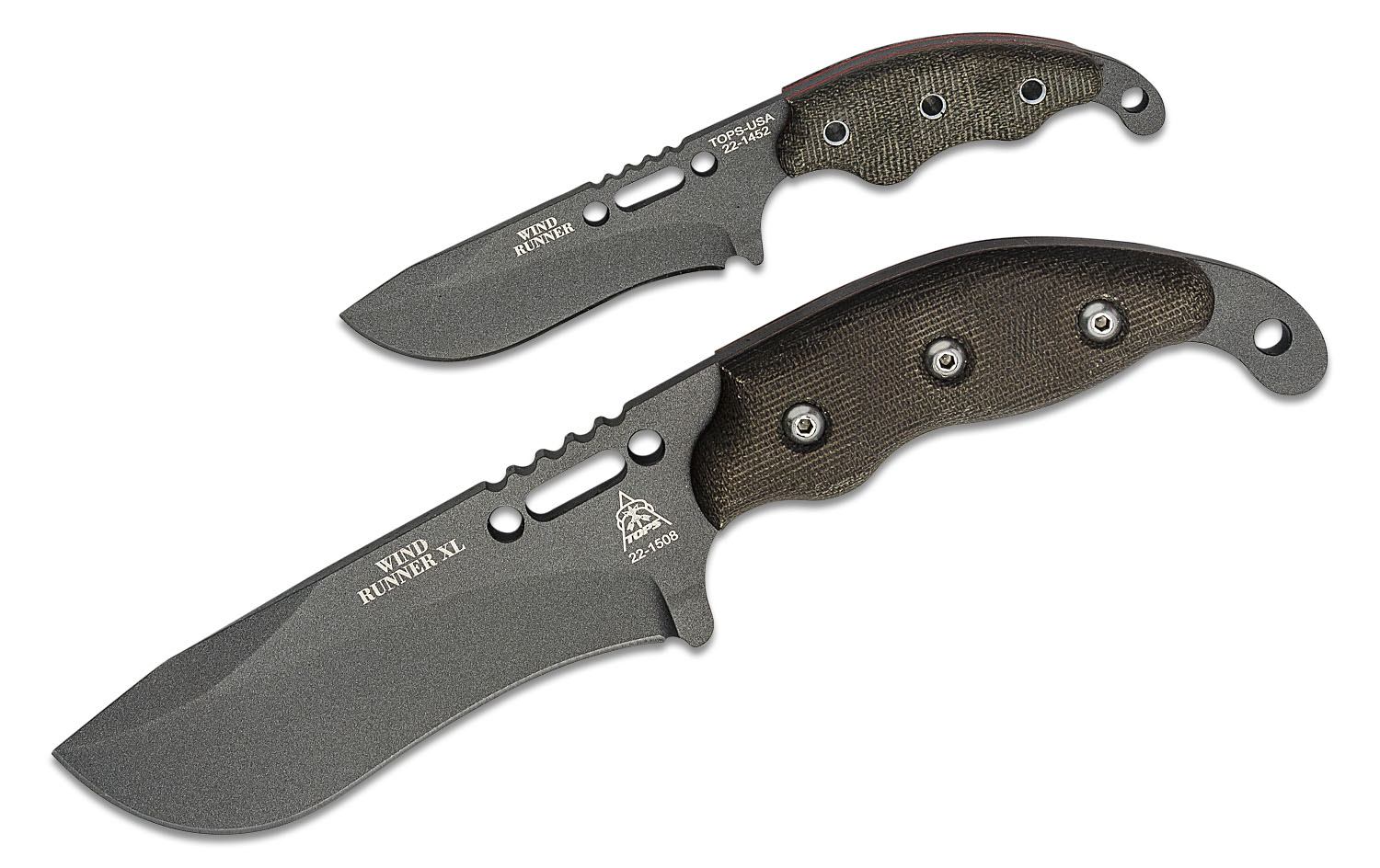 TOPS Knives Wind Runner SRE Hunting Fixed Blade Combo Set, Tungsten ...