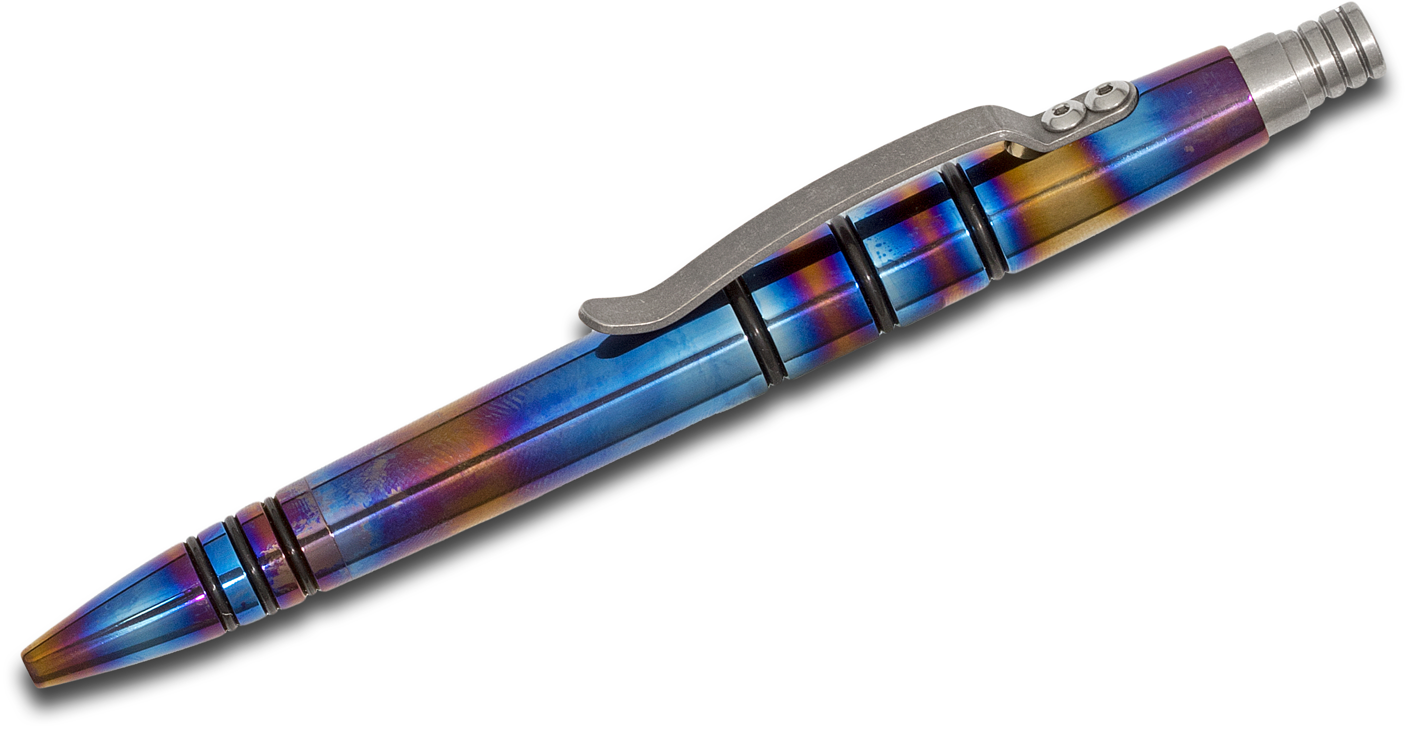 Tuff-Writer Mini Click Tactical Pen, Flamed Titanium (TWP-MC-TI-FLM ...