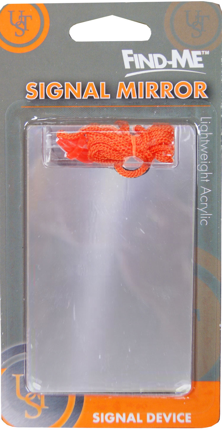 UST Ultimate Survival Find-Me Signal Mirror with Orange Lanyard ...