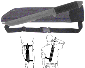 United Cutlery Black Ronin Tanto Knife with Shoulder Harness ...