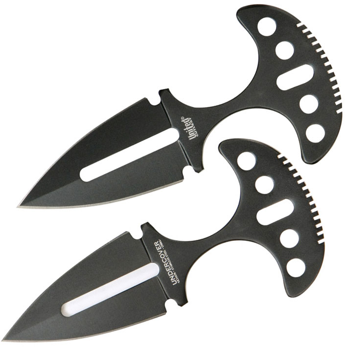 United Cutlery Black Undercover Twin Push Daggers 3.75" Overall, Black ...