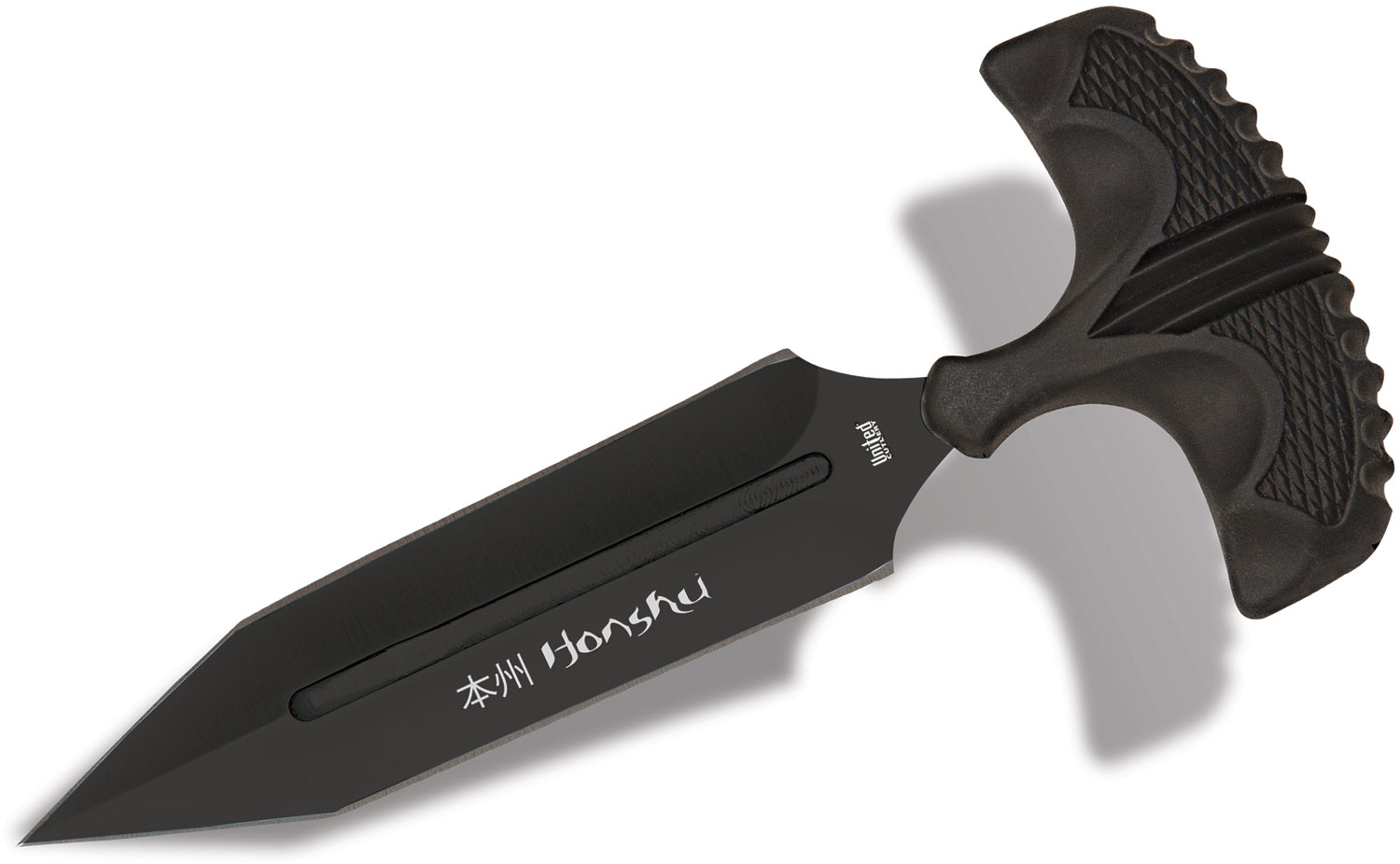 United Cutlery Honshu Large Tanto Push Dagger 4" Black Blade, Leather ...