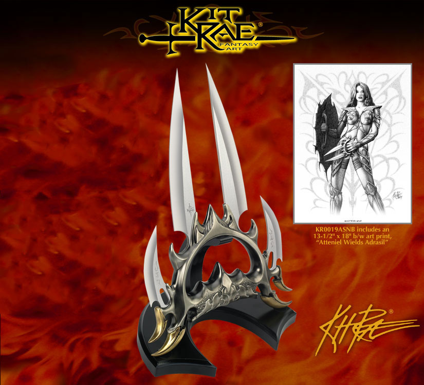 United Cutlery Kit Rae " Adrasil " Fantasy Dagger 12.75" Overall With ...