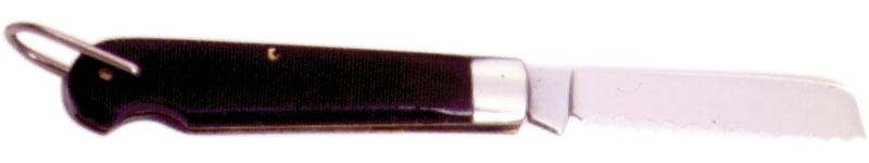 Utica Coping Knife with Shackle, 3-3/4" Serrated Blade, Delrin Handles ...