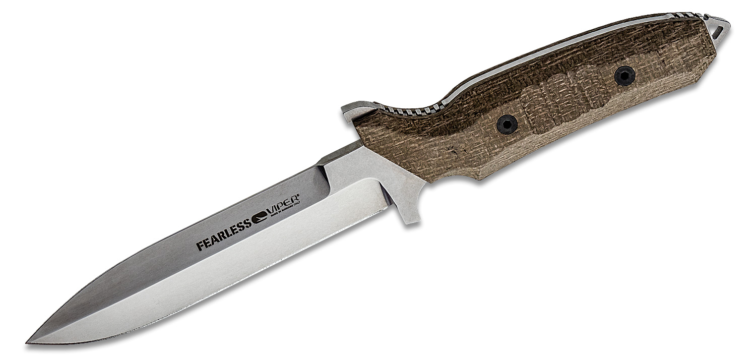 Viper Knives Fearless Fixed Blade Knife 6" Sleipner Stonewashed Single ...