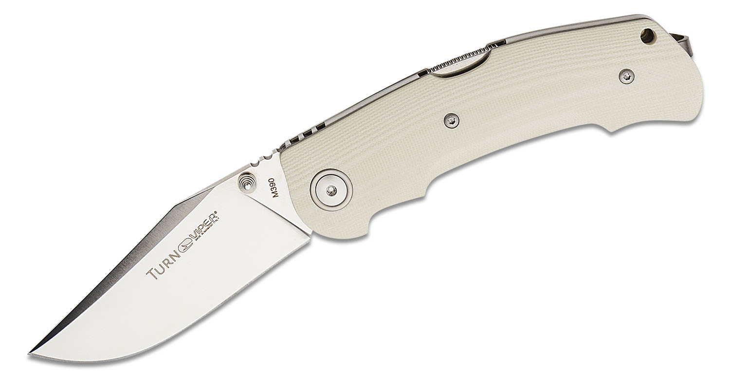 Viper Knives Turn Essential Folding Knife 3.23" M390 Satin Clip Point ...