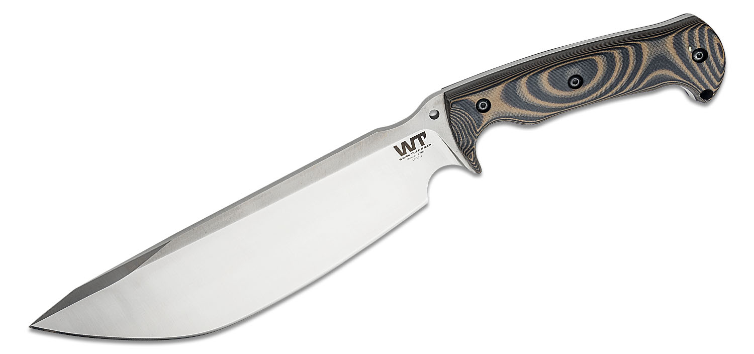 Work Tuff Gear Nomad Camp Knife 10" Bohler K340 Satin Fixed Blade ...